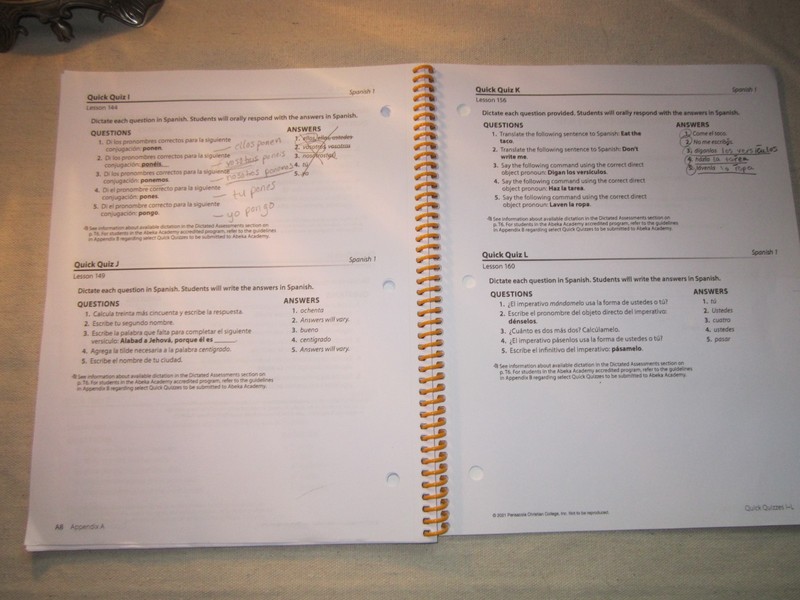 Abeka Grade 9th 10th 11th 12th Spanish 1 Lesson Plan Guide - ELEVEN